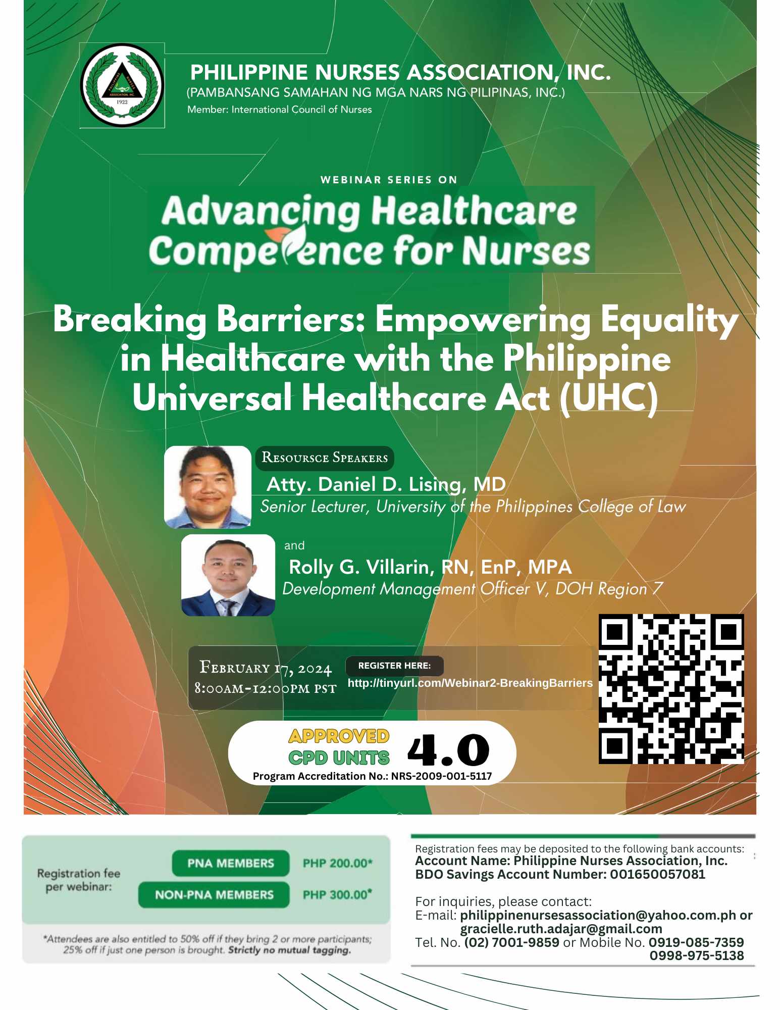 Schedule of PNA's seminars / trainings